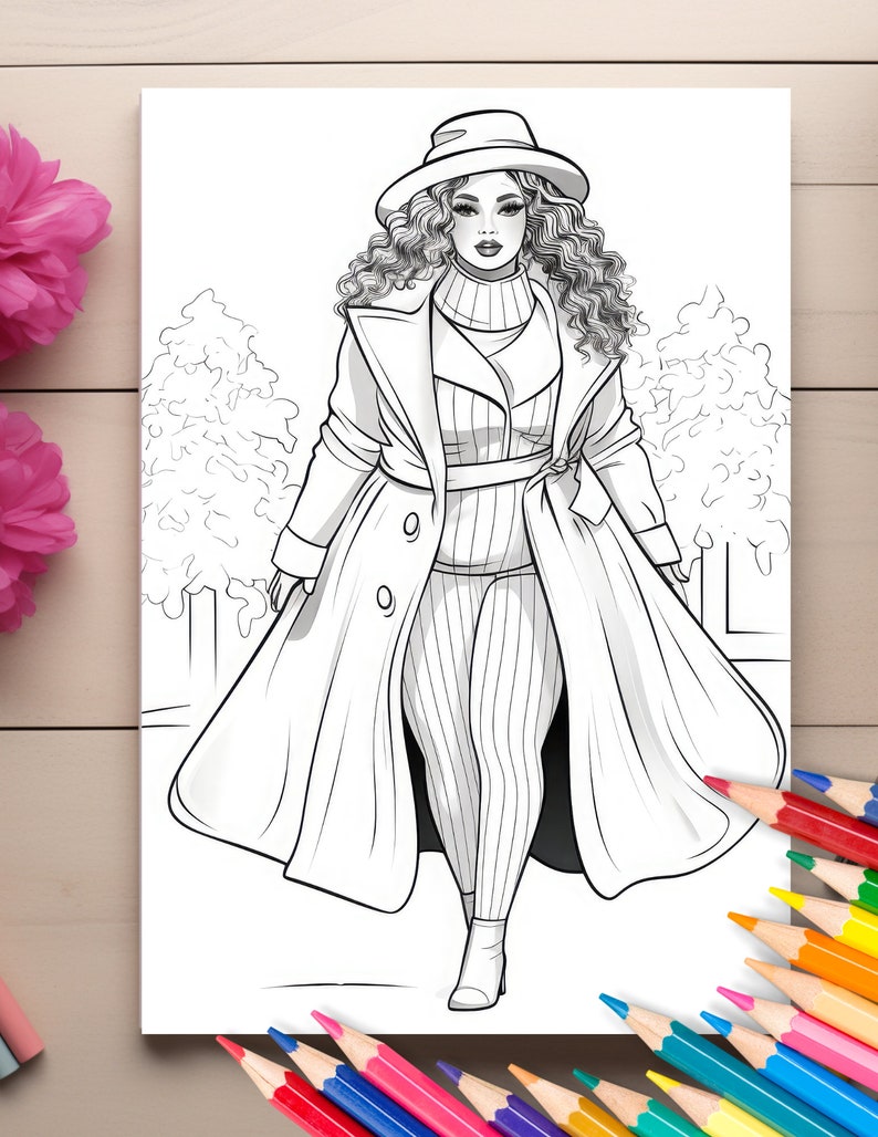 46 Women's Fashion Style Coloring Book - Printable PDF, Instant ...