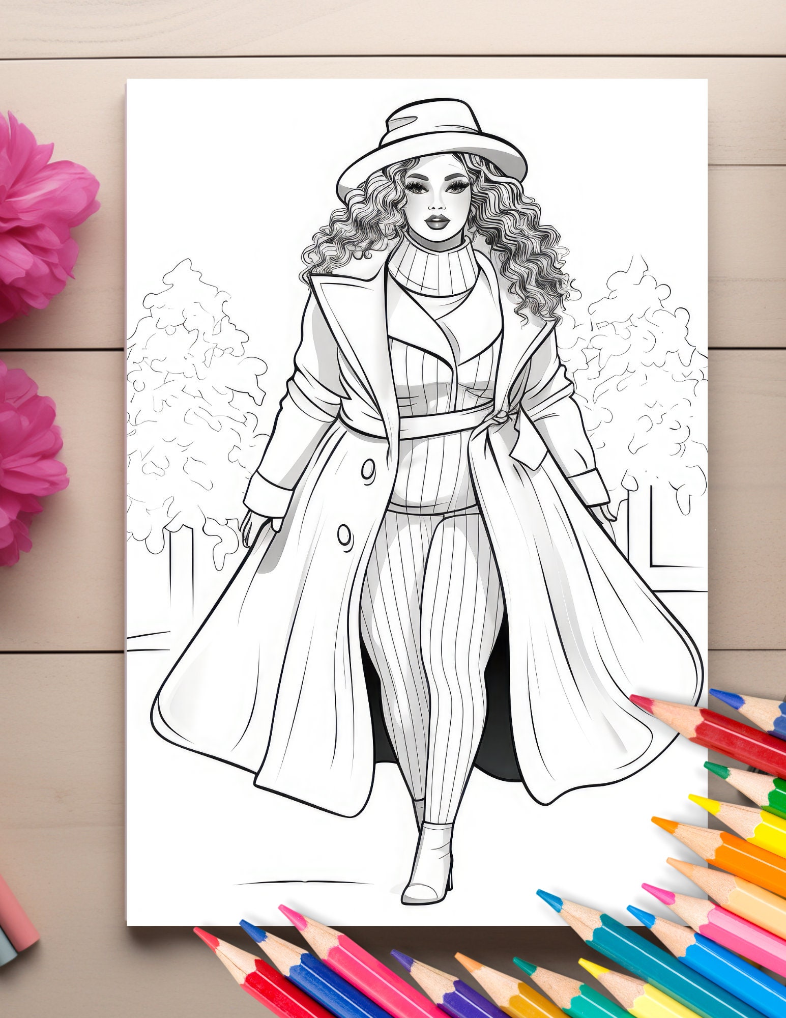 46 Women's Fashion Style Coloring Book - Printable PDF, Instant ...