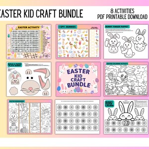 Easter Kid Craft Bundle Color by Number Easter Paper Crown Coloring ...