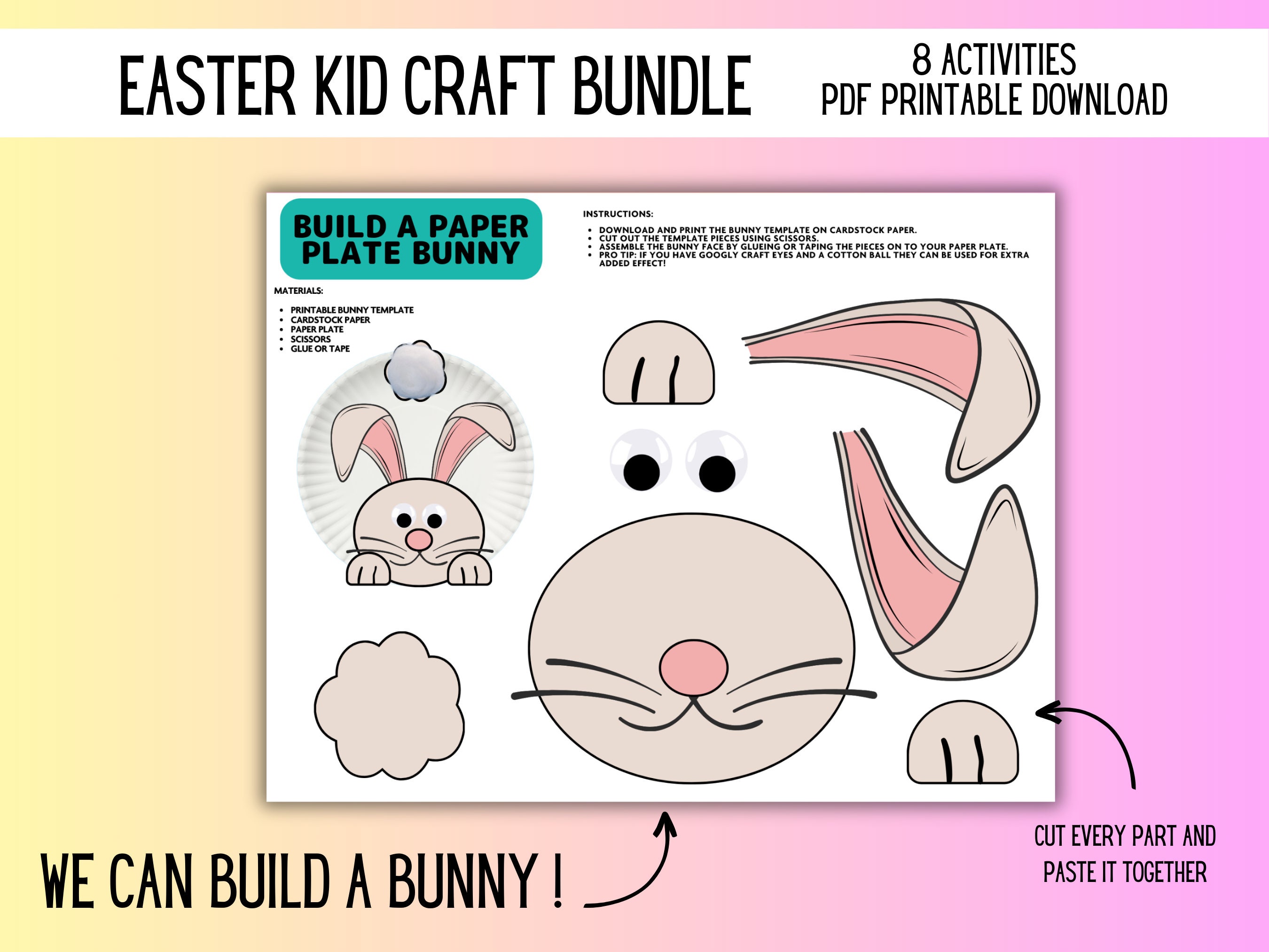 Easter Kid Craft Bundle Color by Number Easter Paper Crown Coloring ...