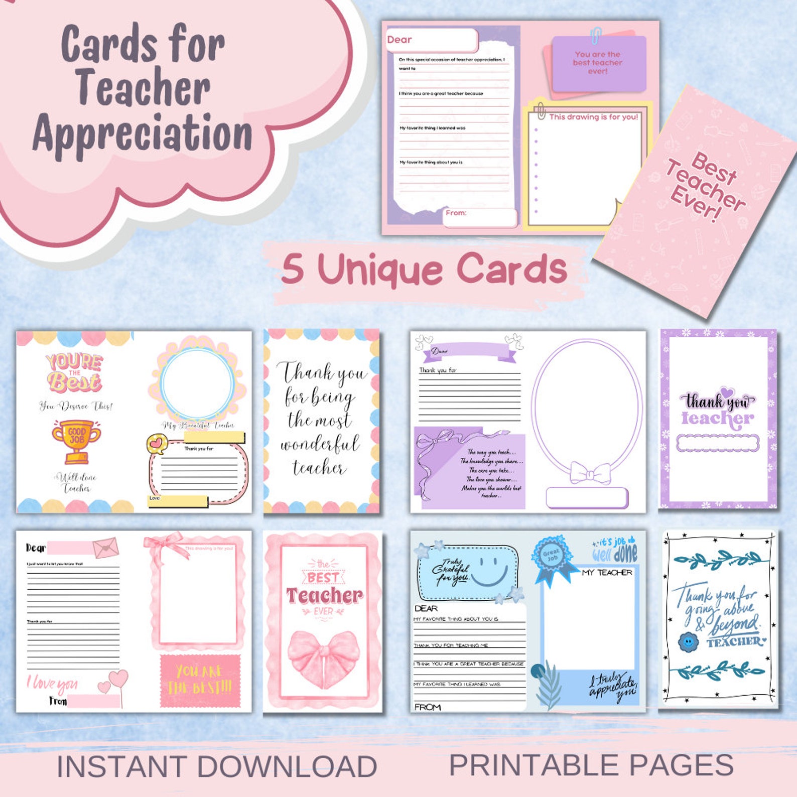Teacher Appreciation Cards DIY Teacher Appreciation Card Teacher ...