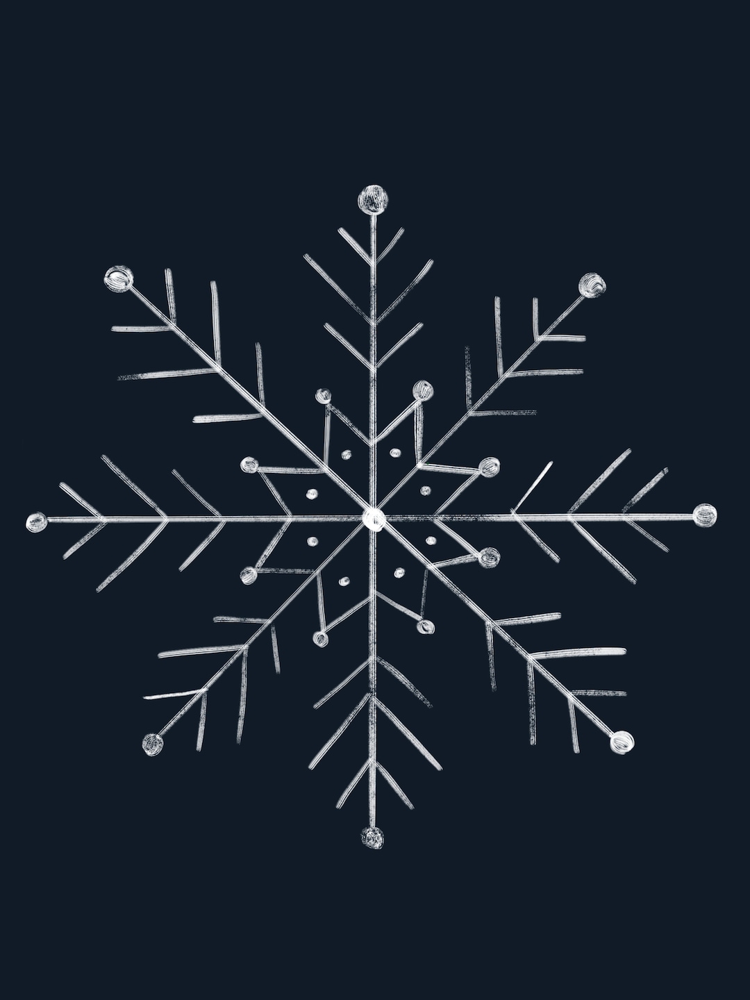 Snowflake Wall Art, Handdrawn Wall Art, Winter Drawing, Home Decor ...