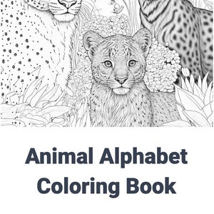 Animal Alphabet Coloring Book a Wildlife Coloring Book, - Etsy