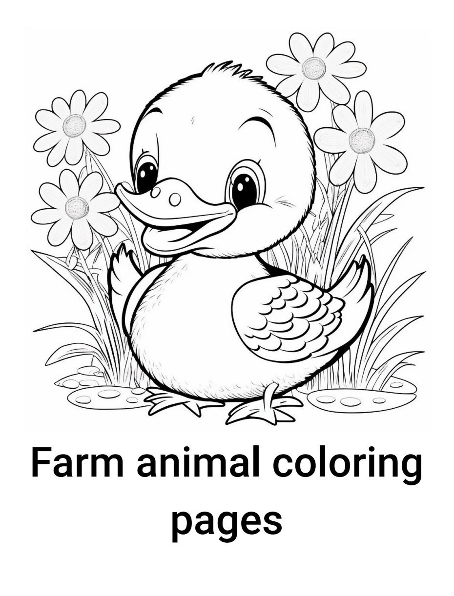 Farm Animal Coloring Pages - Etsy