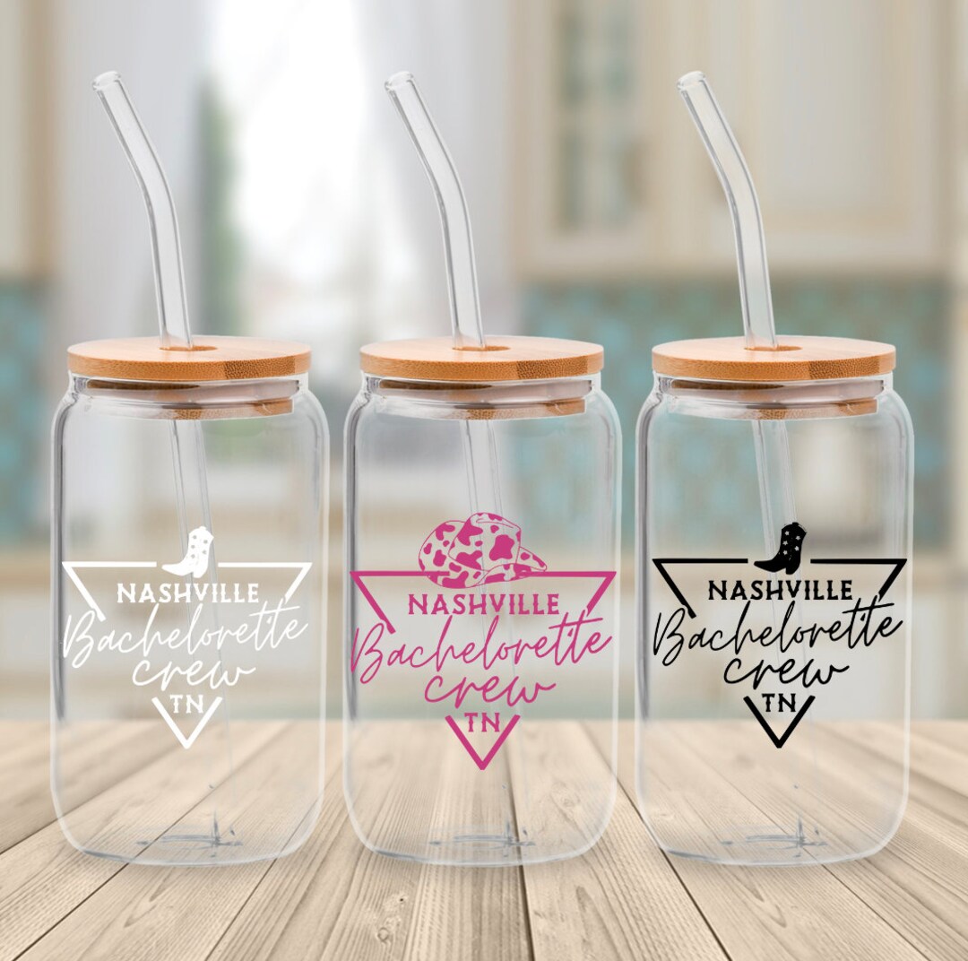 Nashville Bachelorette Crew Cups, Nashville Party Glass Cups, Nashville ...
