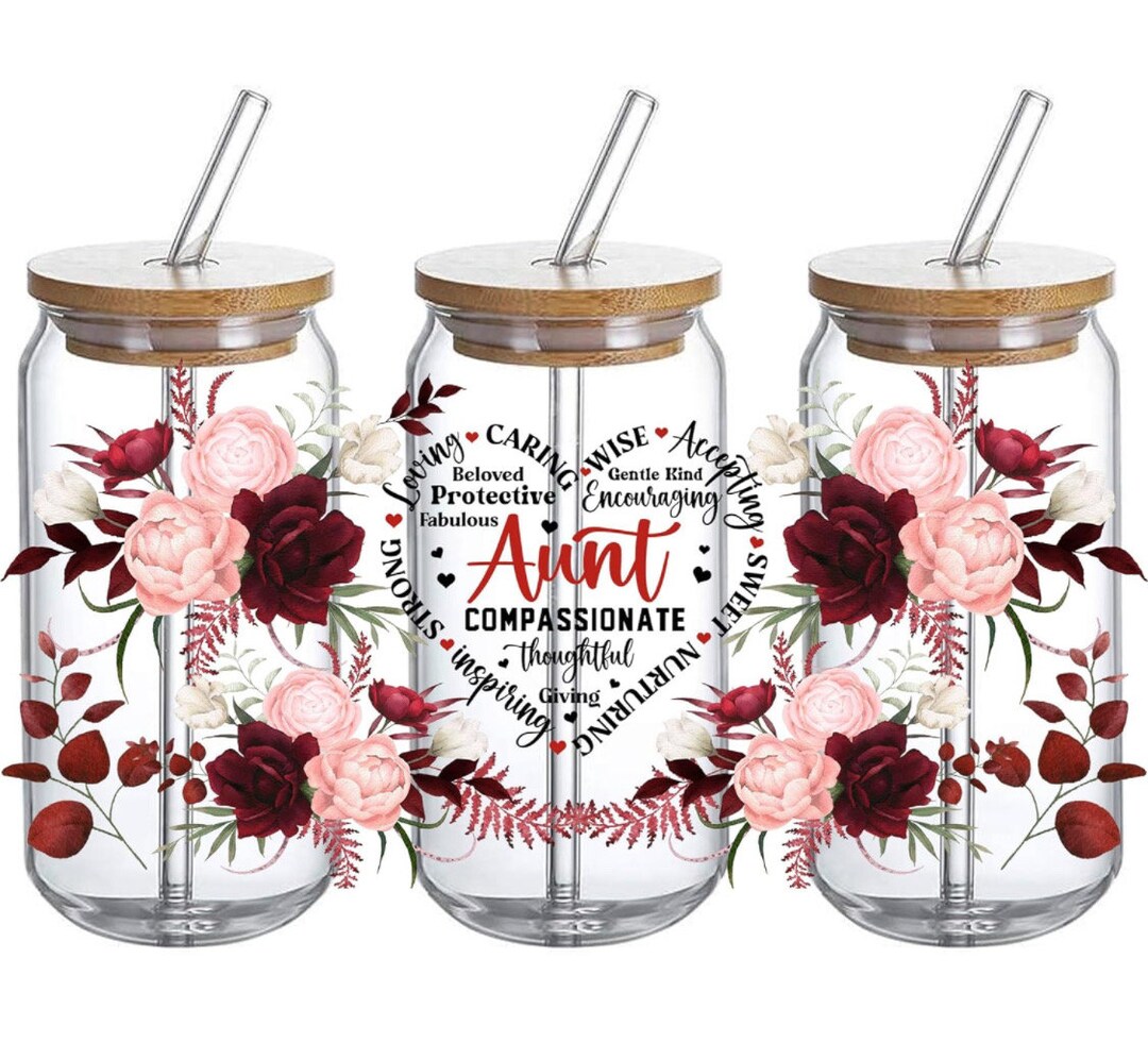 Aunt Heart Definitions Libby Glass Can Tumbler, Compasionate Fabulous ...