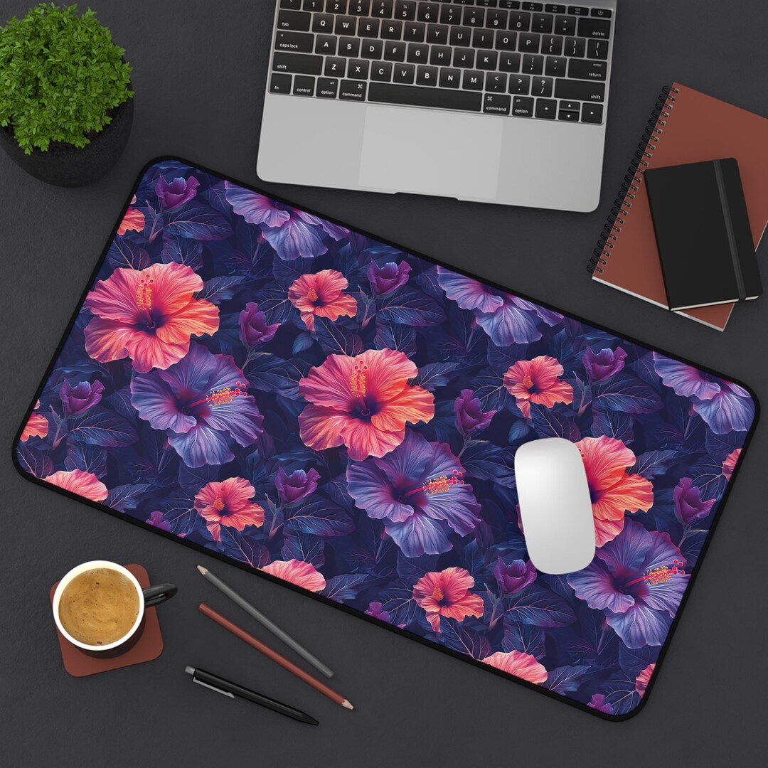 Tropical Floral Desk Mat, Floral Desk Mat, Tropical Flower Desk Mat ...