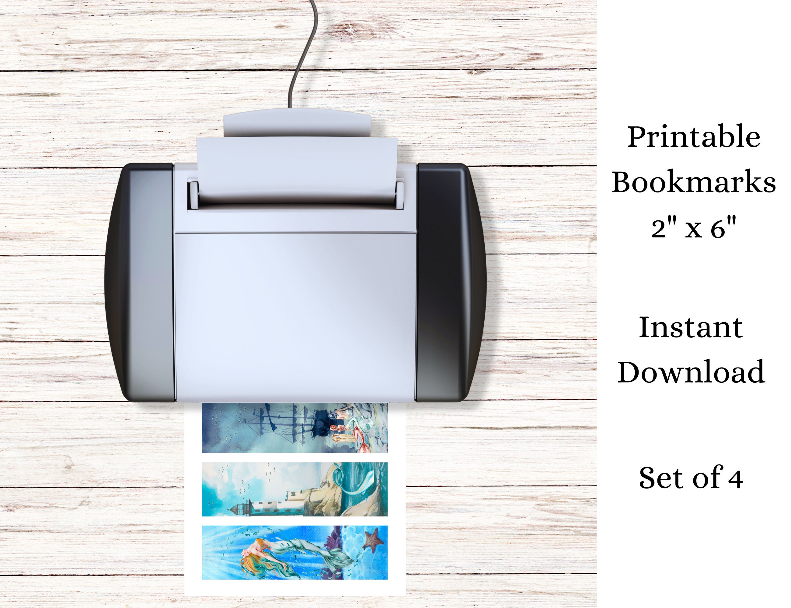 Printable Mermaid Bookmarks,printable Ocean Bookmarks,printable ...