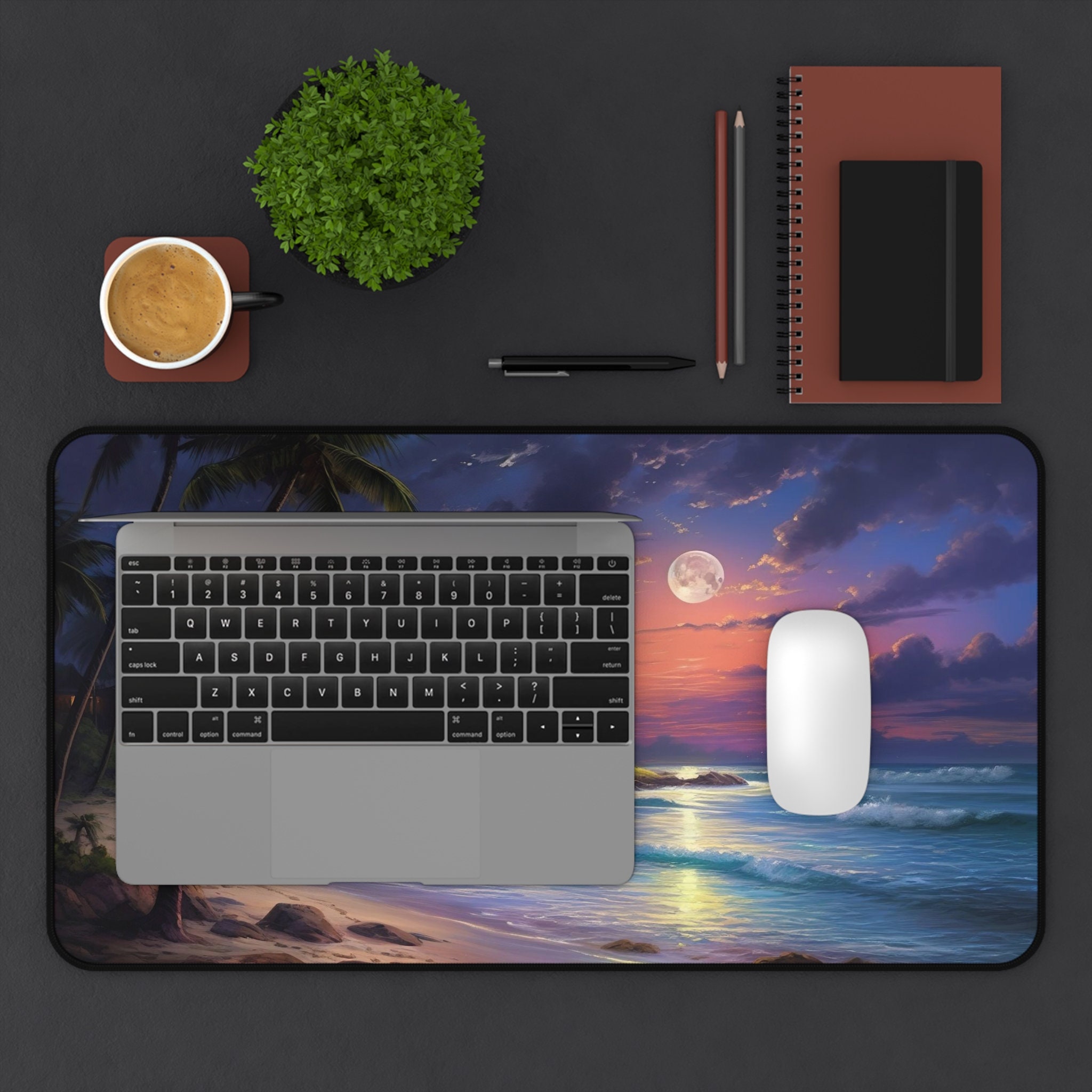 Ocean Beach Desk Mat, Ocean Wave Desk Mat, Beach Mousepad, Computer ...