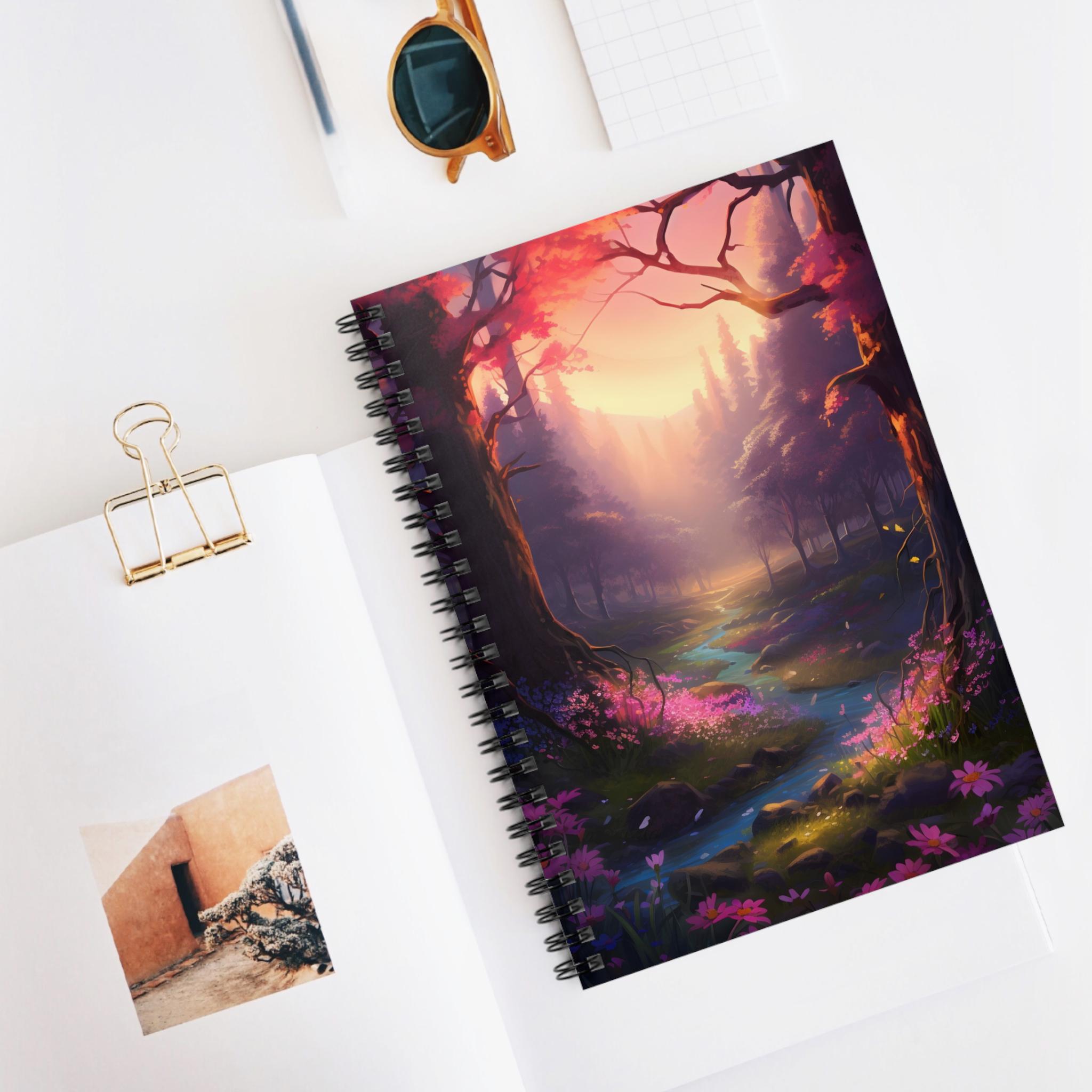 Spiral Notebook, Enchanted Forest Spiral Notebook, Spiral Notebook With ...