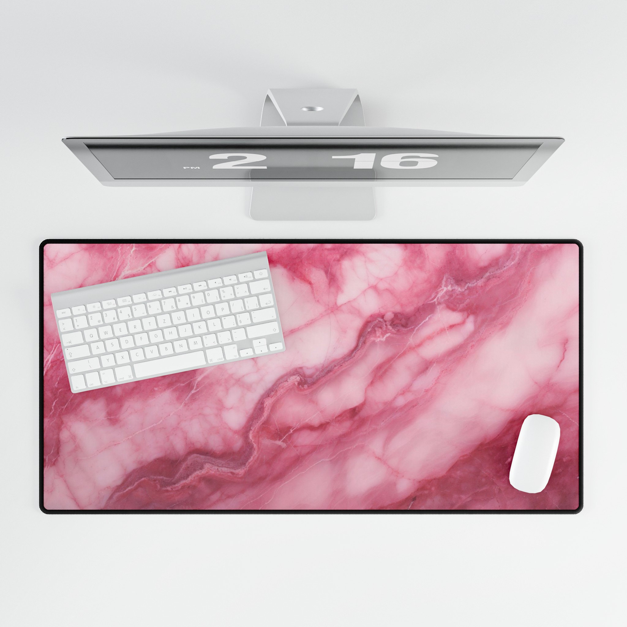 Pink Marble Desk Mat, Marble Desk Mat, Computer Desk Mat, Gaming Desk ...