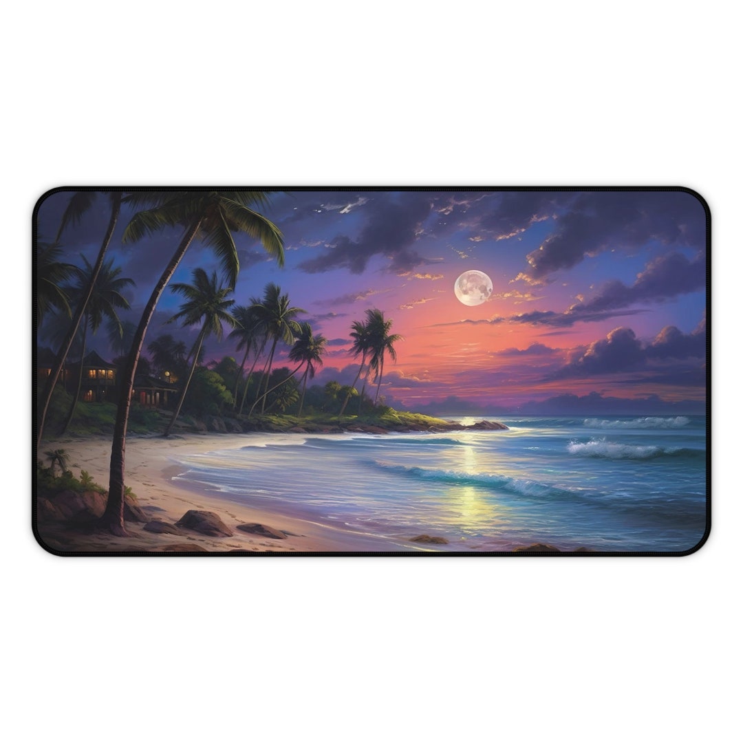 Ocean Beach Desk Mat, Ocean Wave Desk Mat, Beach Mousepad, Computer ...