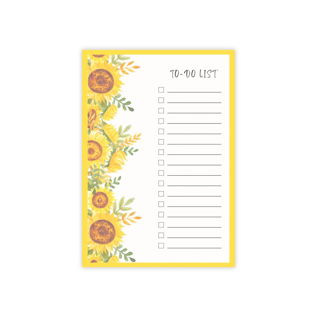 To Do List Post-it® Note Pads, to Do List Post It Notes, Sunflower Post ...