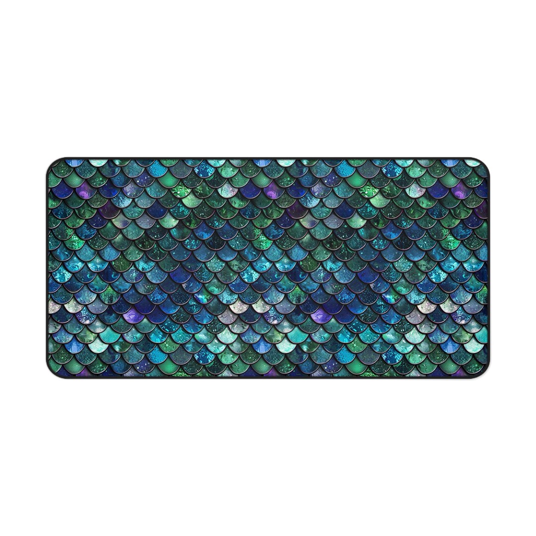 Mermaid Scale Desk Mat, Mermaid Desk Mat, Desk Mat With Mermaid Scales ...