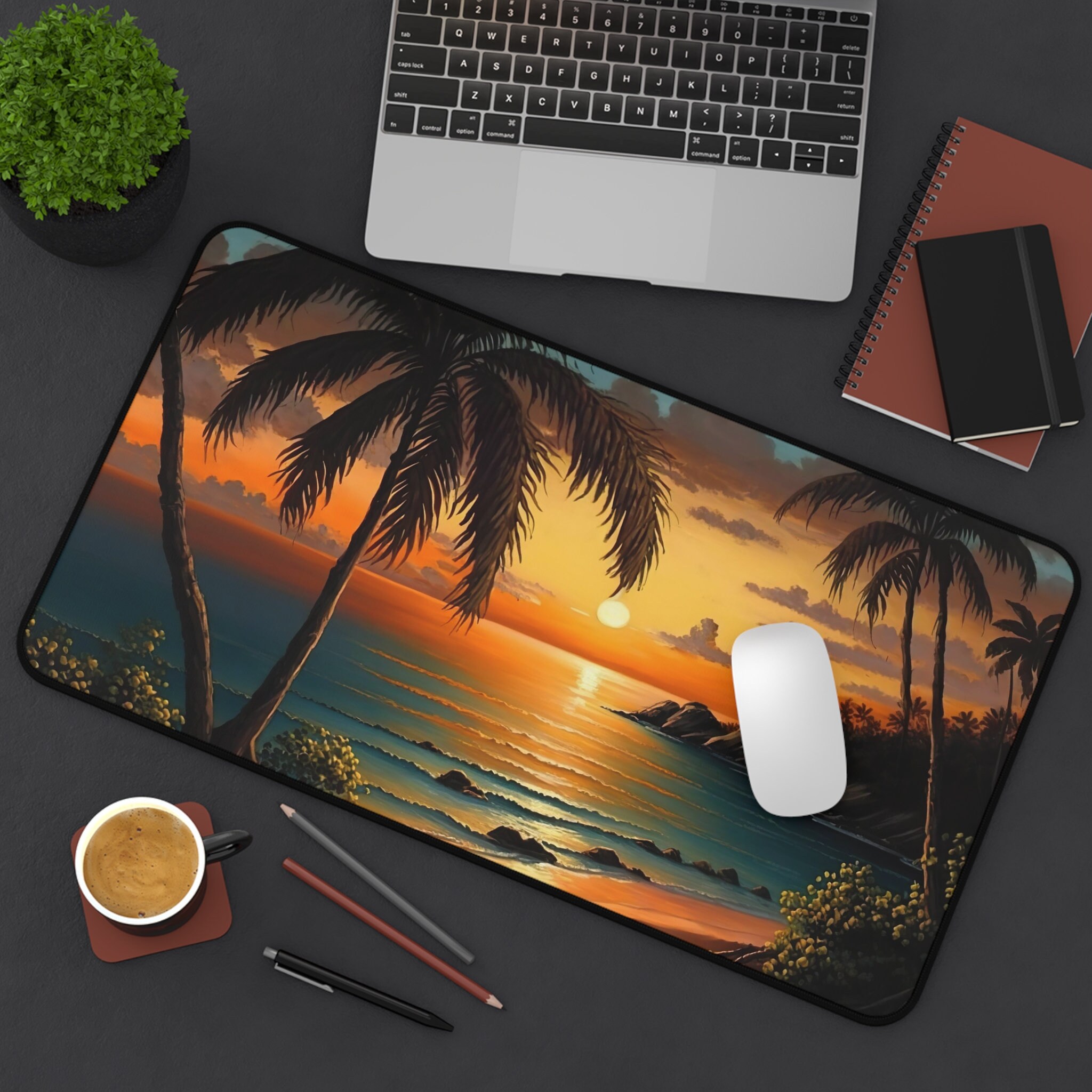 Tropical Beach Desk Mat, Beach Desk Mat, Ocean Desk Mat, Home Mouse Pad ...