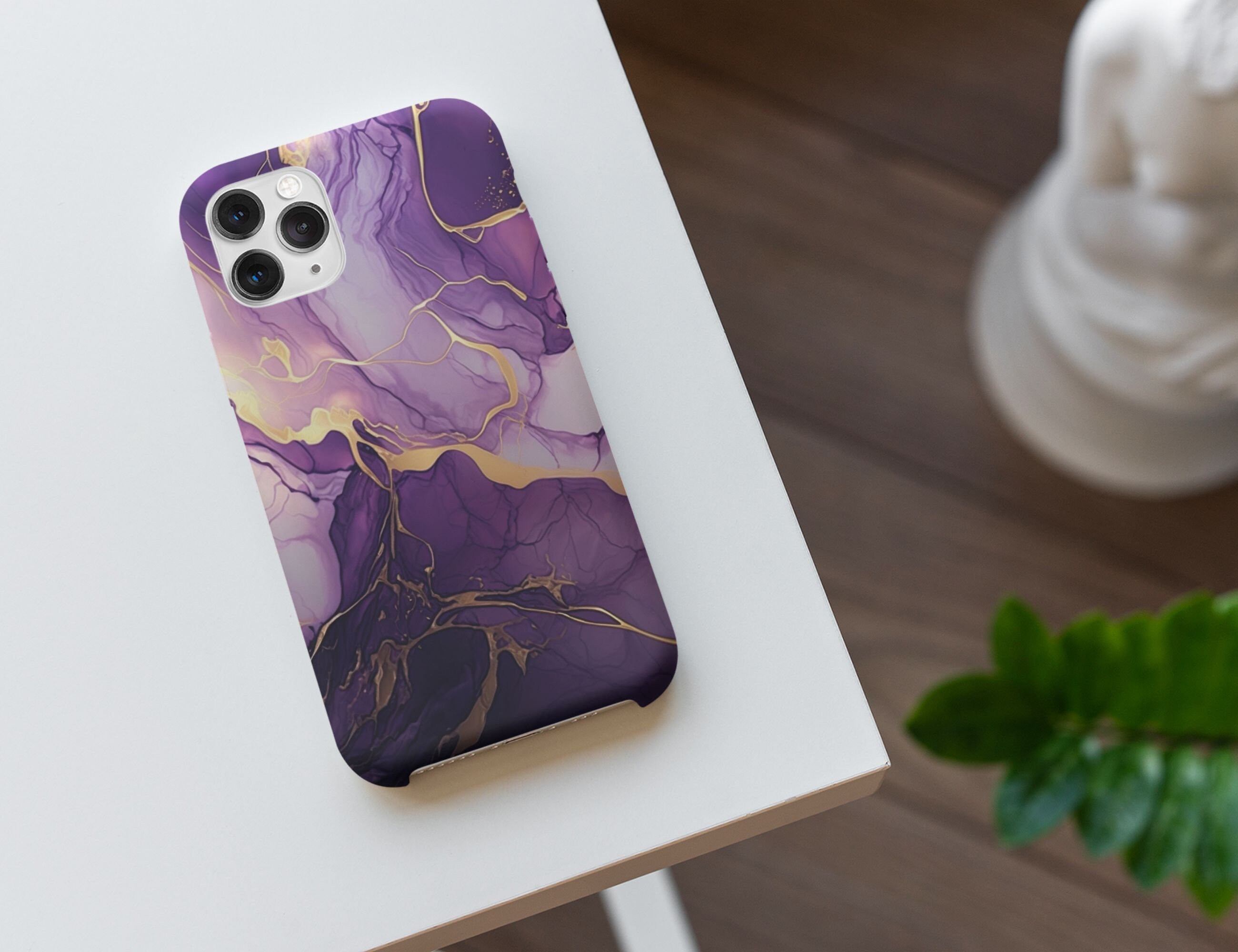 Purple Gold Marble iPhone Case, Purple Marble iPhone Case, Protective iPhone Case, Tough iPhone ...