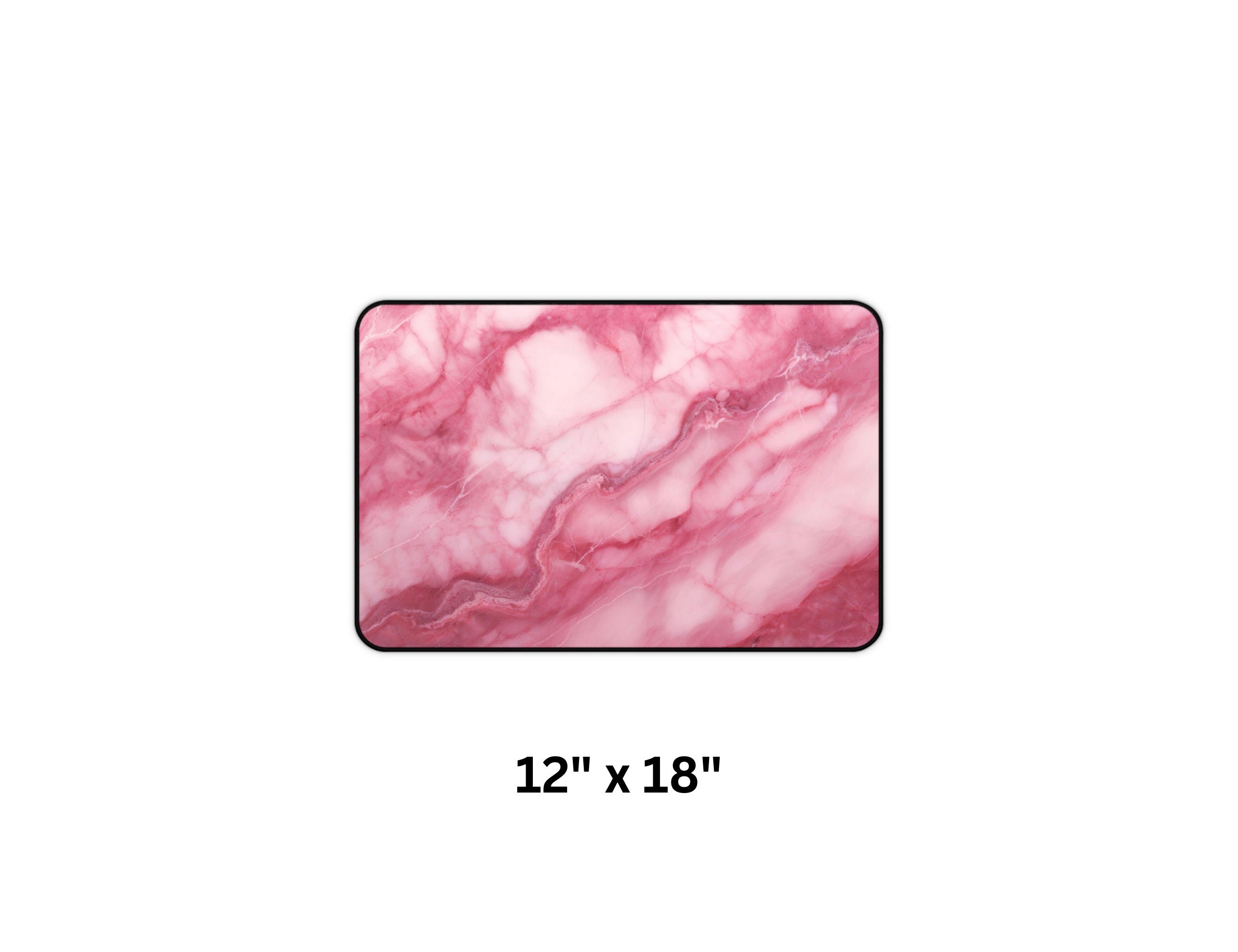 Pink Marble Desk Mat, Marble Desk Mat, Computer Desk Mat, Gaming Desk ...