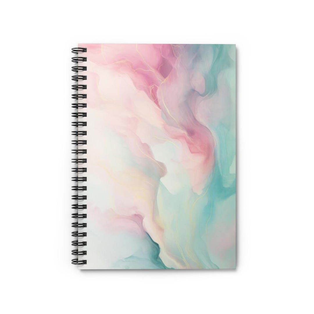 Spiral Notebook, Watercolor Spiral Notebook, Pink Watercolor Spiral ...