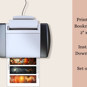 Printable Halloween Bookmarks, Autumn Bookmark Printble, Halloween Fall ...