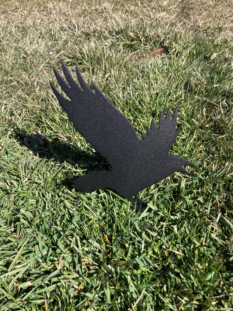 Crow Metal Yard Stake Garden Art - Etsy