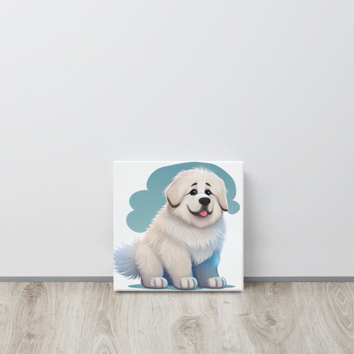 Cute and Sweet Great Pyrenees Cartoon Canvas Print - Etsy