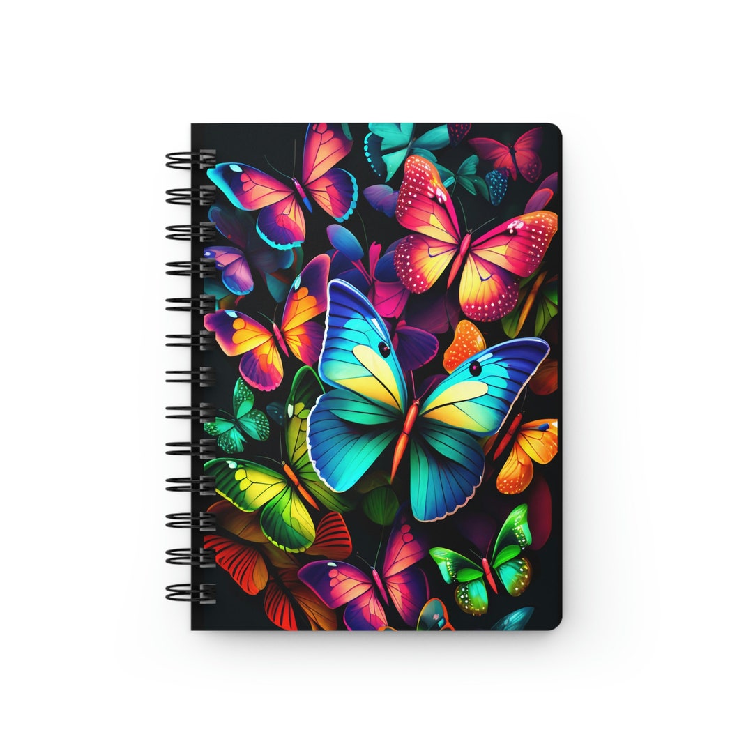 Bright Butterflies Spiral Notebook, Ruled Line, Journal, Diary, Gift ...