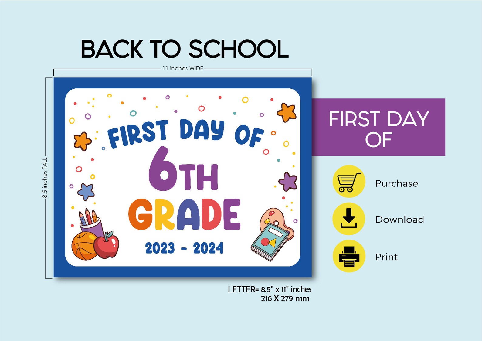 Printable Back to School | First Day of School Signs 2023 | Instant ...