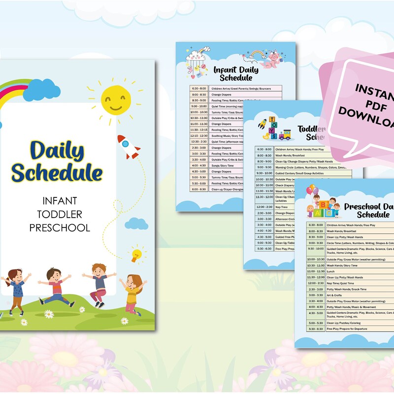 Toddler Daily Sheet - Etsy