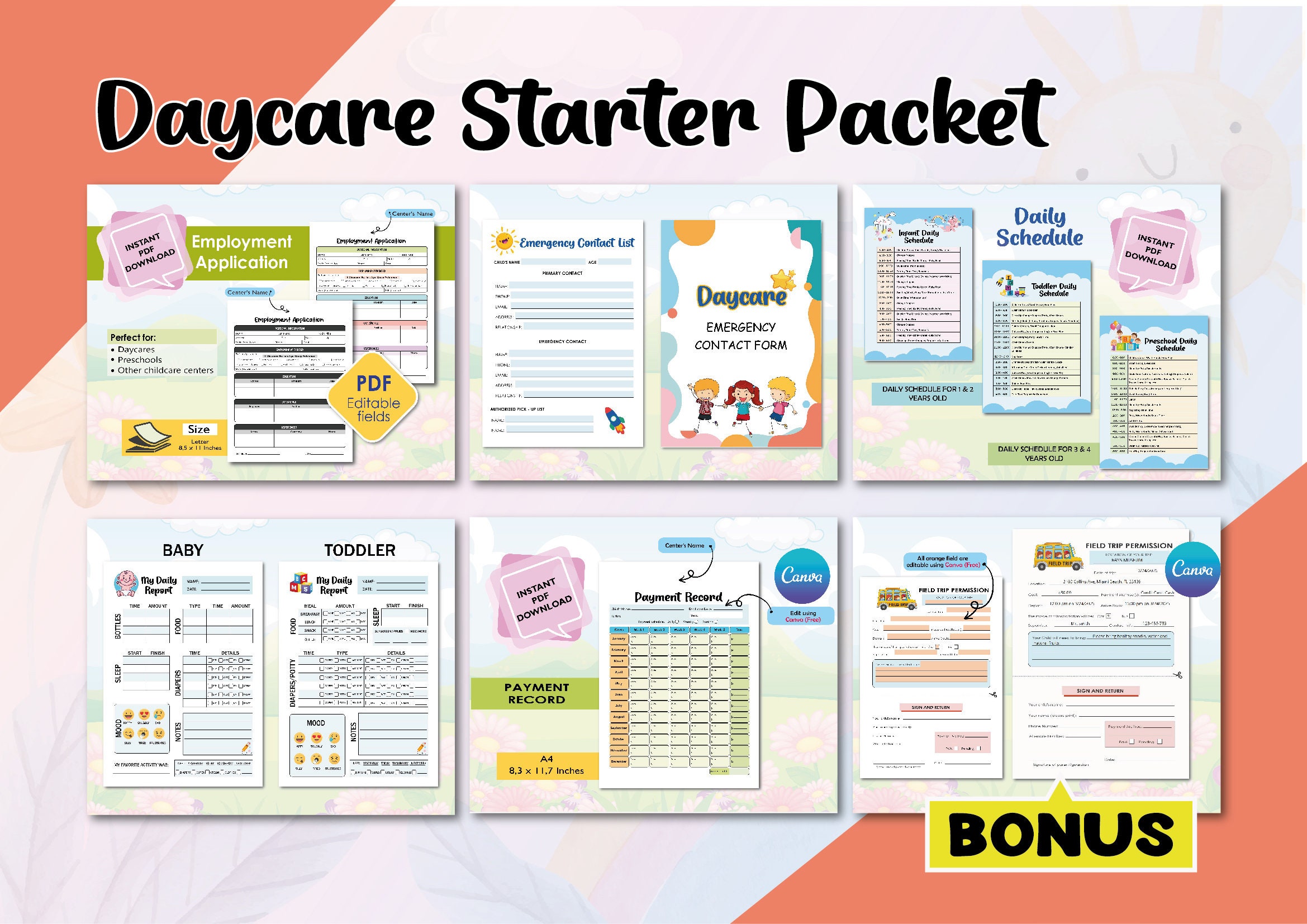Daycare Starter Packet: Essential Documents for Childcare Providers ...