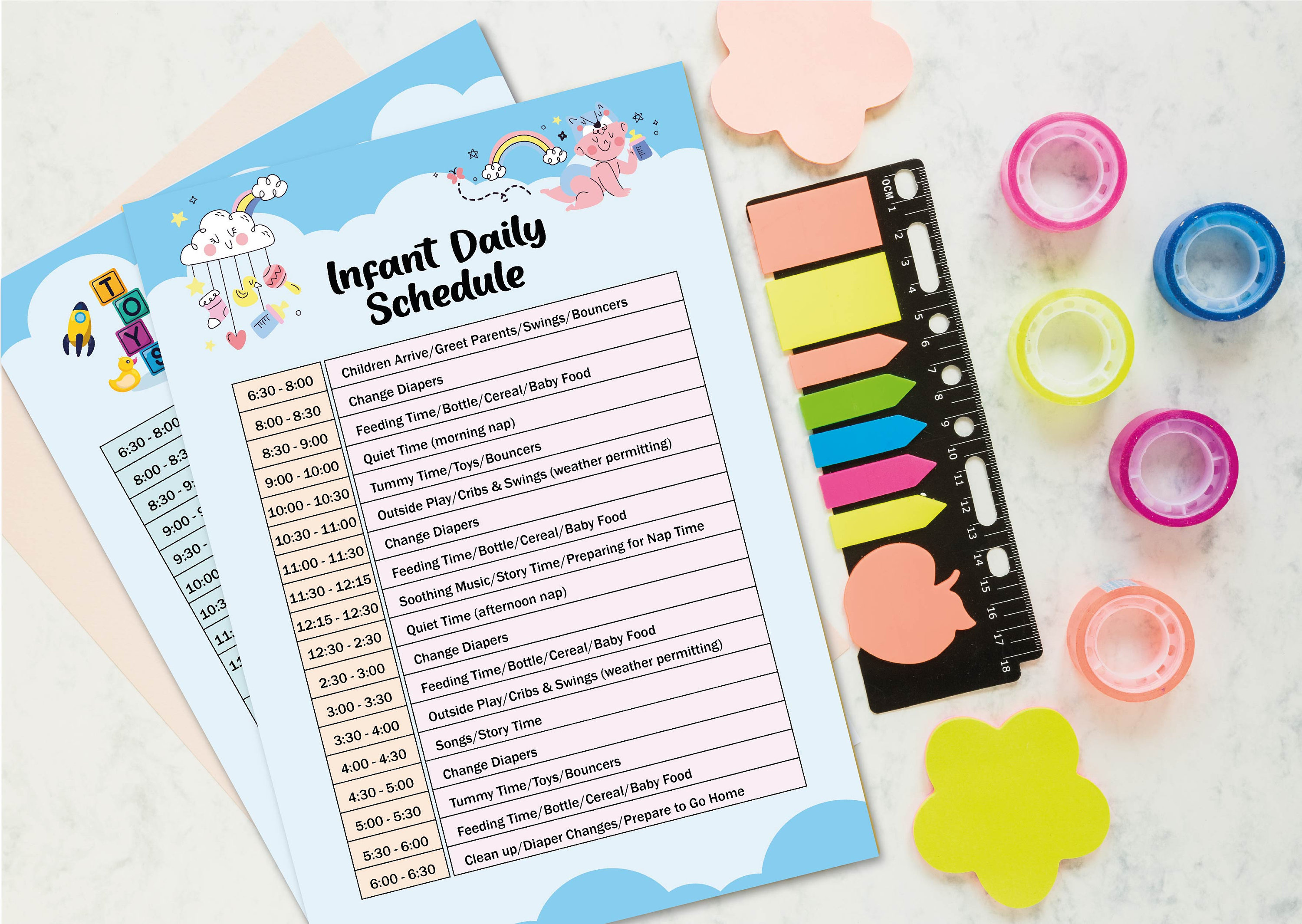 Daycare Daily Schedule: Infant, Toddler, Preschool (PDF) - Etsy