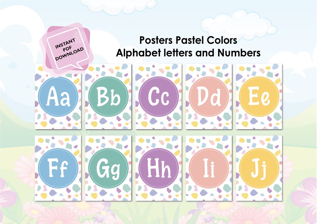 Pastel Alphabet and Numbers | Posters for Learning | Kids Posters ...