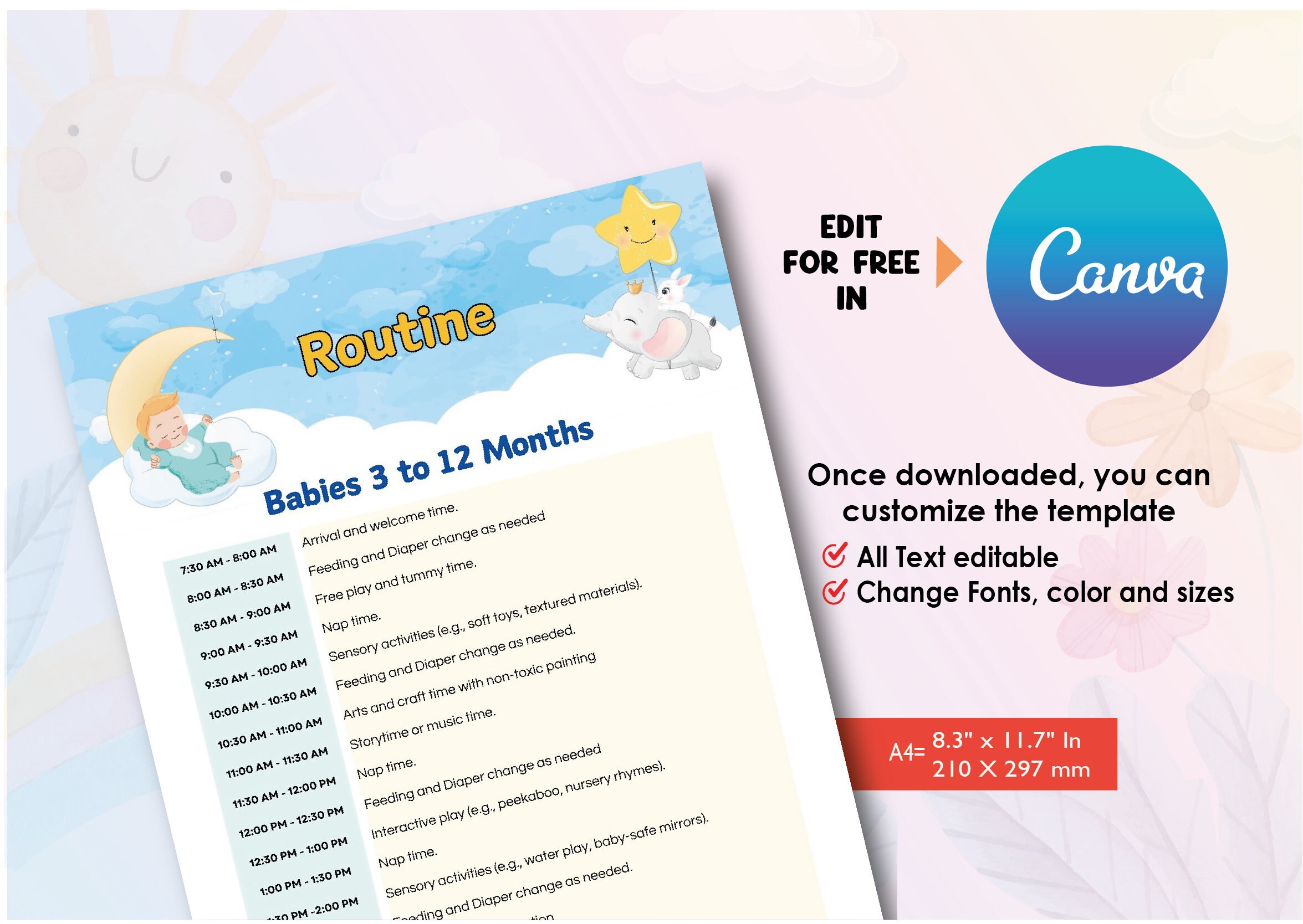 Daycare Daily Routine / Infant & Toddler Daily Schedules / Ideal for in ...