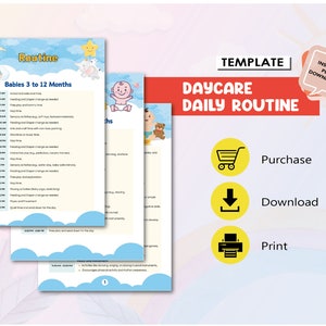 Daycare Daily Routine / Infant & Toddler Daily Schedules / Ideal for in ...