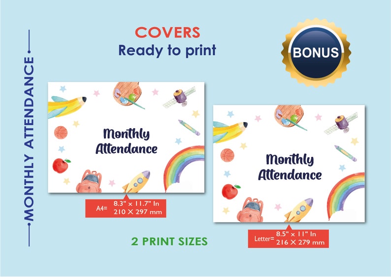 Monthly Attendance Sheet | Daycare Forms | PDF Fillable | Preschool ...