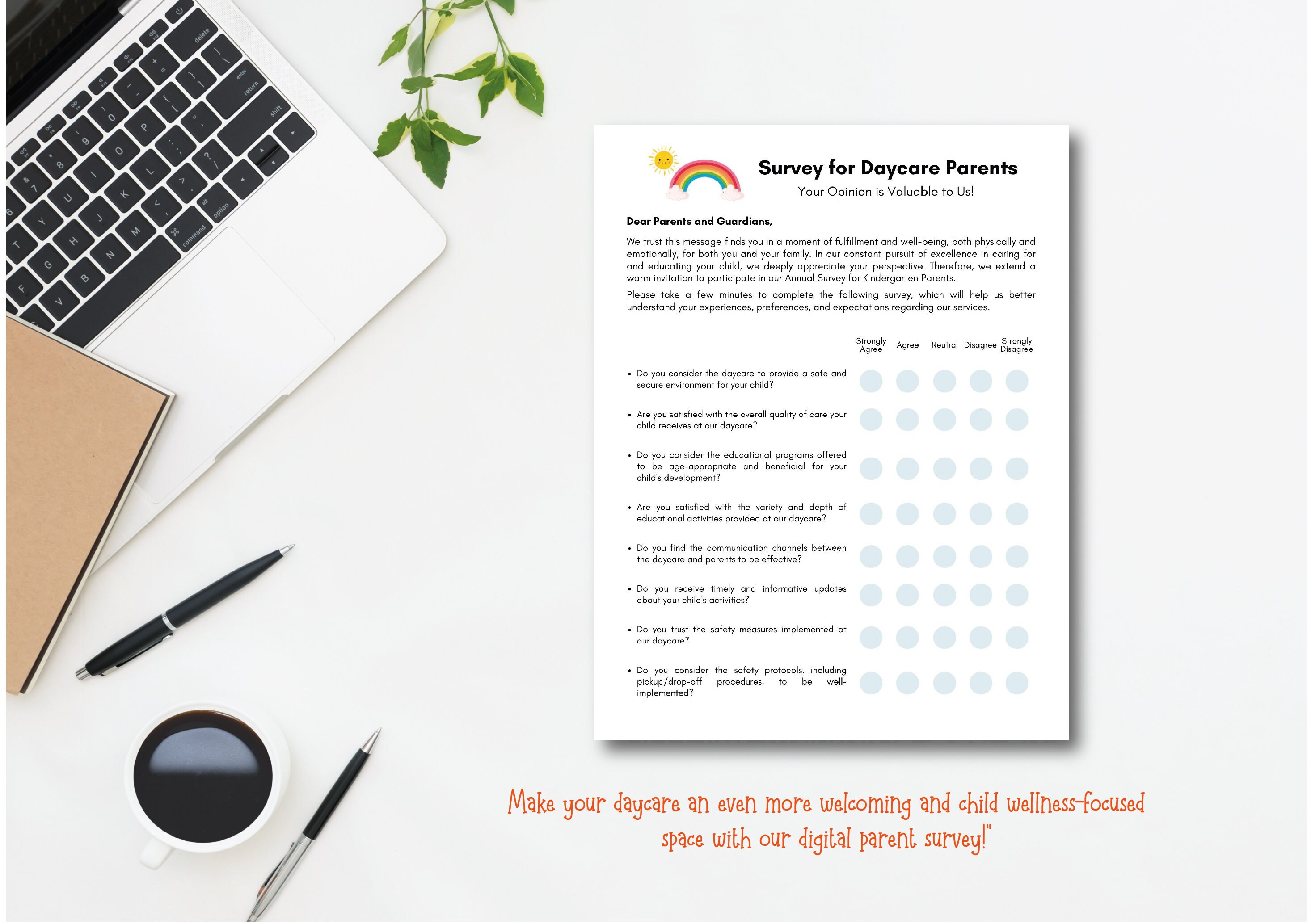 Daycare Parent Survey Template: Editable Canva Design (digital Download ...