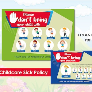 Daycare Sick Policy Poster for Childcare and Daycare - Etsy