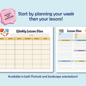 Weekly Lesson Plan Template | Lesson Planner Daily Printable | Lesson ...