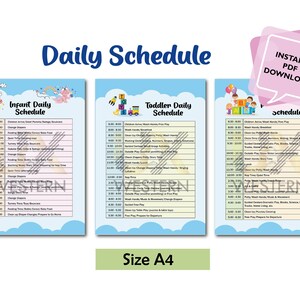Daycare Daily Schedule: Infant, Toddler, Preschool (PDF) - Etsy