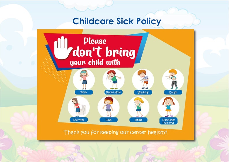 Daycare Sick Policy Poster for Childcare and Daycare - Etsy
