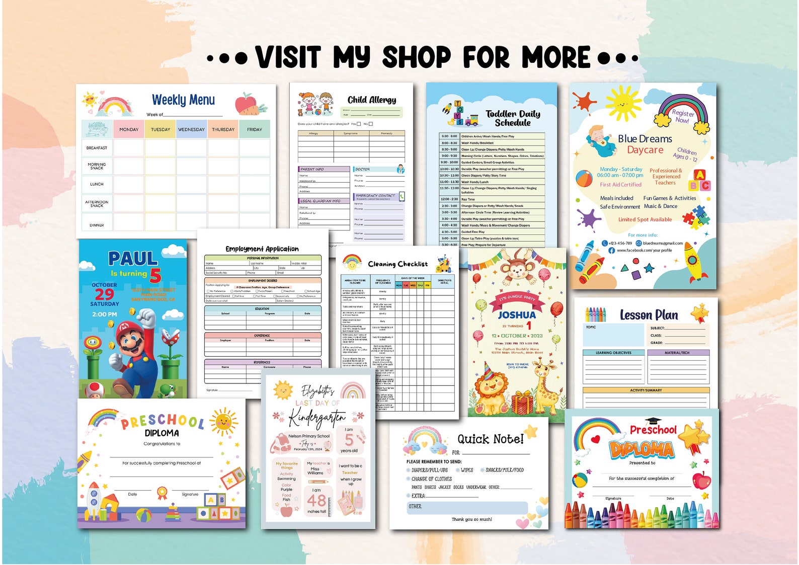 Baby & Toddler Daily Report Log: Daycare Forms (PDF) - Etsy