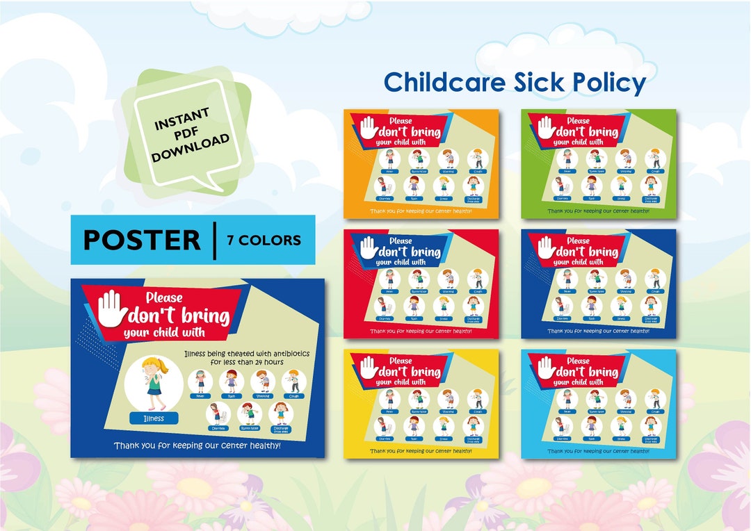 Daycare Sick Policy Poster for Childcare and Daycare - Etsy