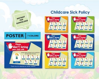 Keep Kids Healthy With Our Daycare Sick Policy Poster A Must-have for ...