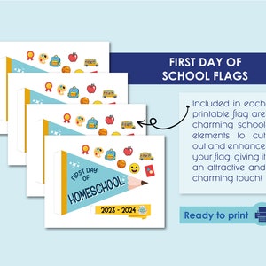 First Day of School Flags| Printable Back to School Post for All Grades ...