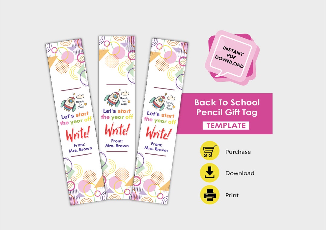 Pencil Gift Tag | Back to School | First Day of School | Meet the ...