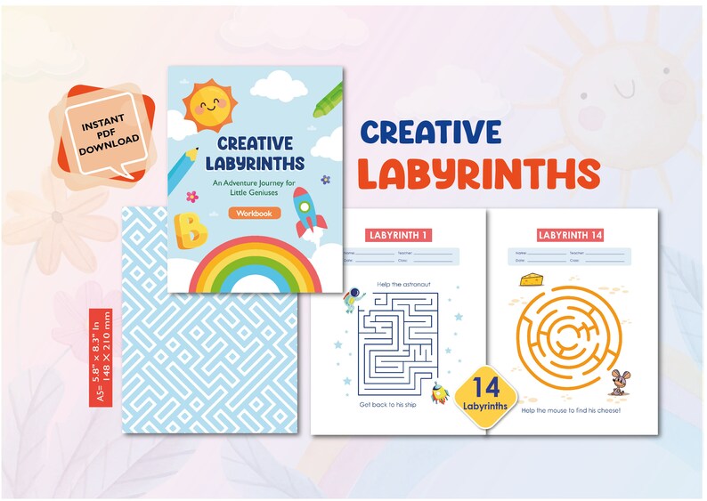 Labyrinth for Childreen / Workbook Labyrinth / Worksheets / School Fun ...