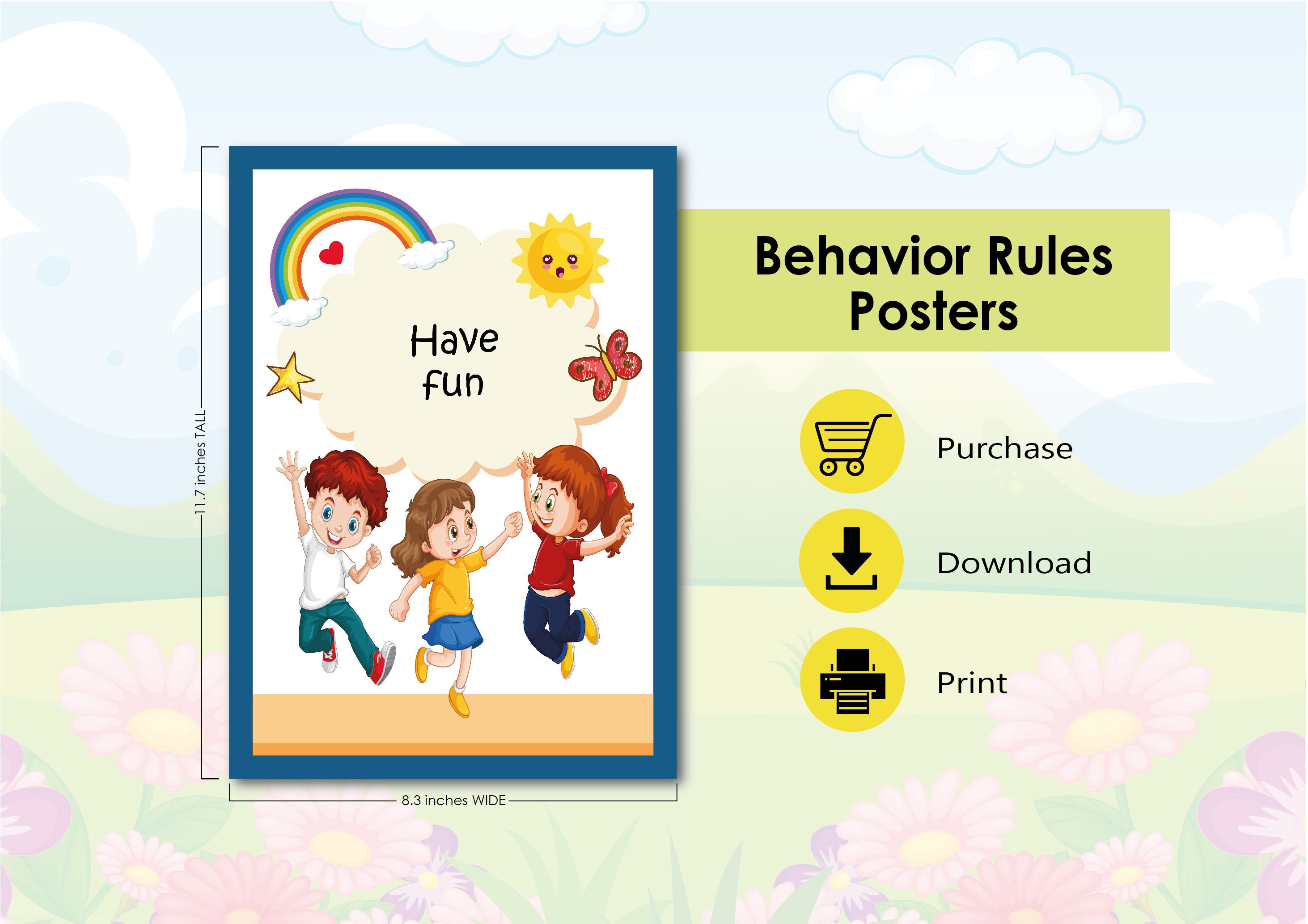 Classroom Behavior Rules Poster: Daycare Decor (PDF) - Etsy