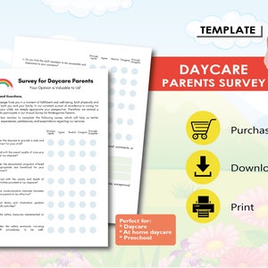 Daycare Parent Survey Template: Editable Canva Design (digital Download ...