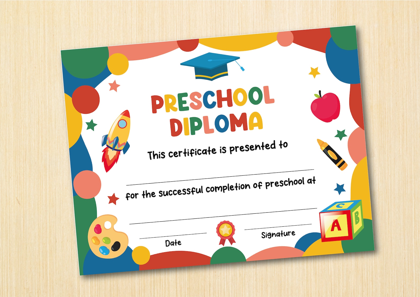 Preschool Graduation Diploma | Customizable Pre Kindergarten Graduation ...