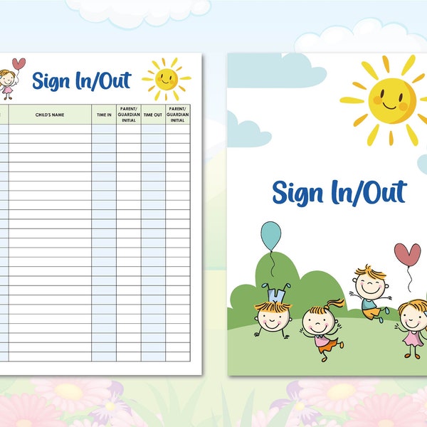 Sign in Sheet for Daycare - Etsy