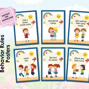Classroom Behavior Rules Poster: Daycare Decor (PDF) - Etsy